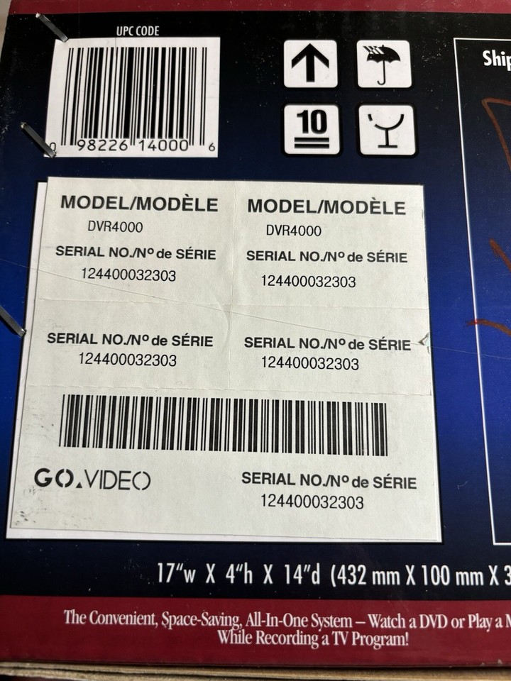 Go Video DVD Video VCR Combo DVR4000 New Sealed Dual Deck | eBay