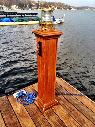 Nautical Bronze Piling post Nautical Dock Light - marine ship dock ...