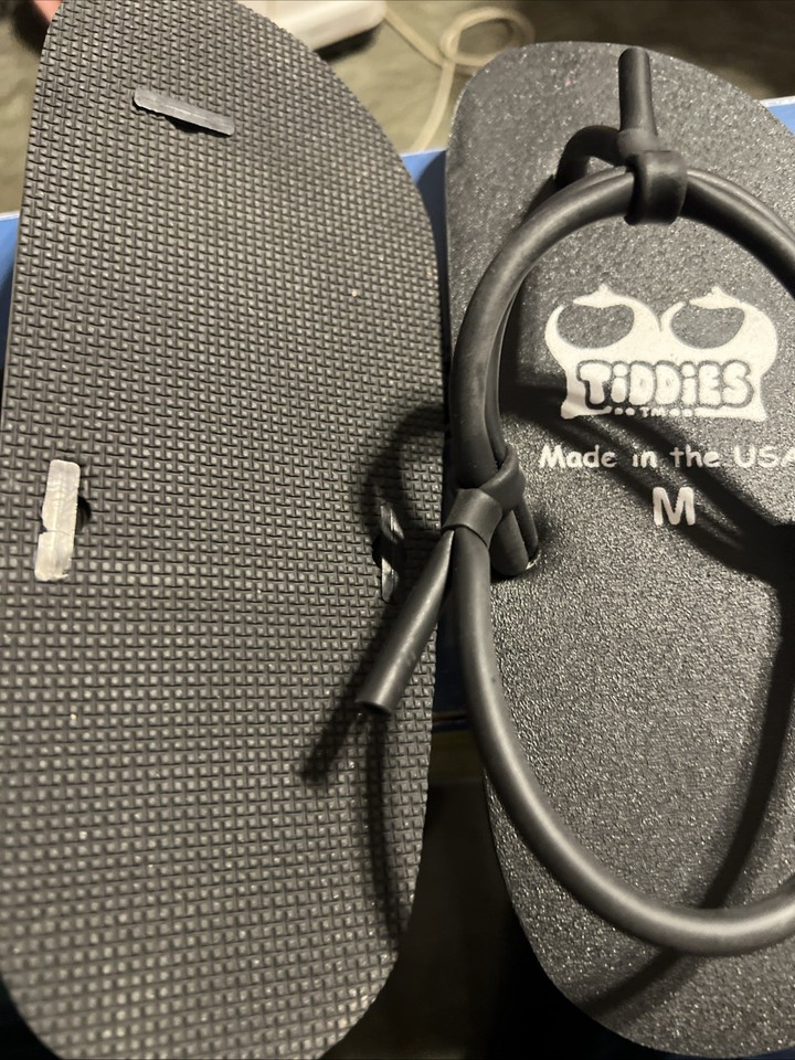 TIDDIES Men's M Size Black & Gray Sandals Made in USA 80s Retro Style ...