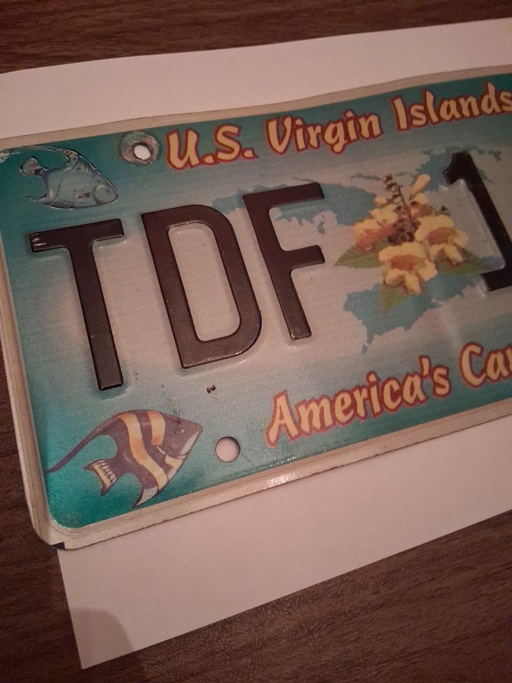 US Virgin Islands (USVI) Fish License Plate TDF 147 | eBay