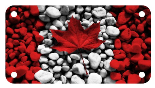 Canada Flag Motorcycle ATV 4" x 7" License Plate Canadian Rock Version ...