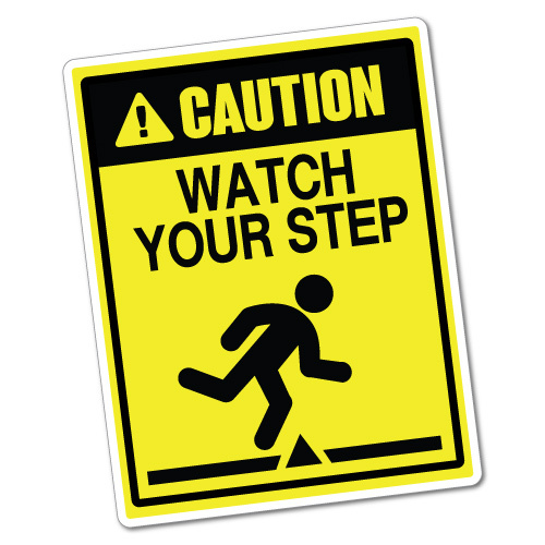 Caution Watch Your Step Sticker Decal Safety Sign Car Vinyl #5987K ...