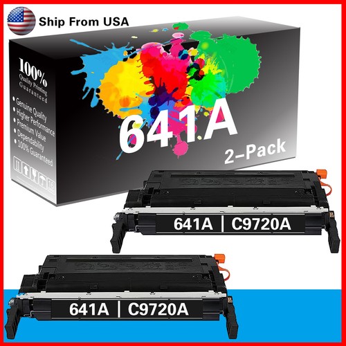 2PK C9720A 9720A 641 Toner Cartridge Black for 4600 4600dn 4650 4650dtn ...