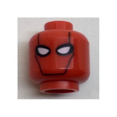 LEGO - Minifig, Head Mask w/ Black Contour Lines & White Eye Holes (Red ...