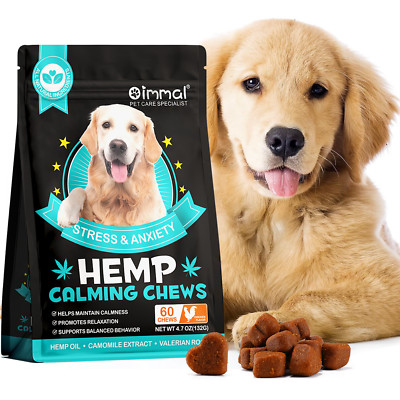 60x DOG FOOD Hemp Chews Calming Chews for Dogs ANXIETY RELIEF TREATS ...
