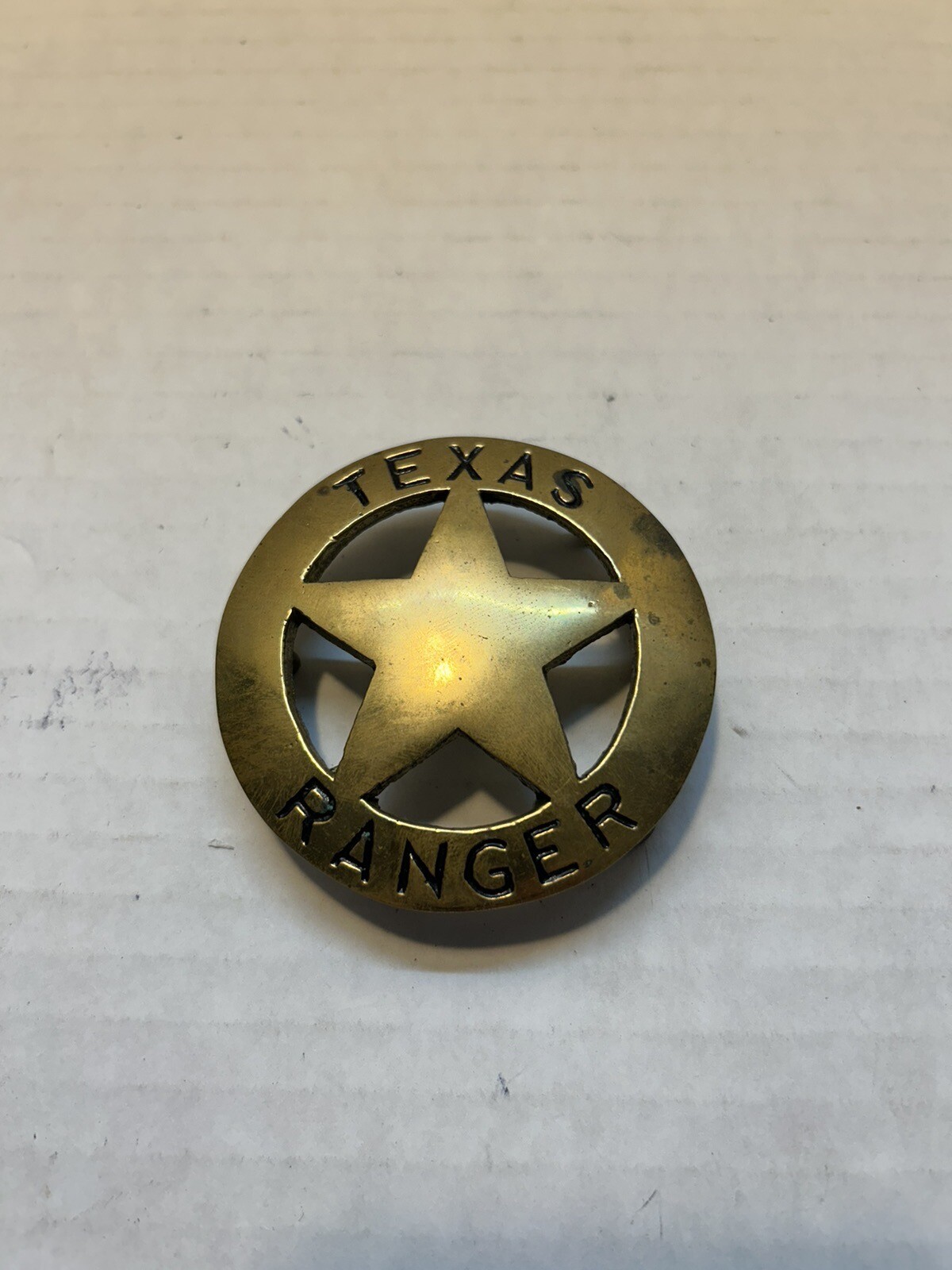 Vintage Texas Ranger Solid Brass Belt Buckle preowned - Gem