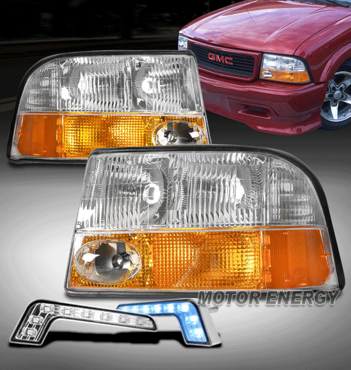 FOR 98-04 GMC SONOMA S15/01 JIMMY REPLACEMENT HEADLIGHTS+FOG LAMP W ...