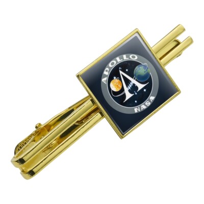 NASA Apollo Space Program Patch Square Tie Bar Clip Clasp Tack- Silver ...