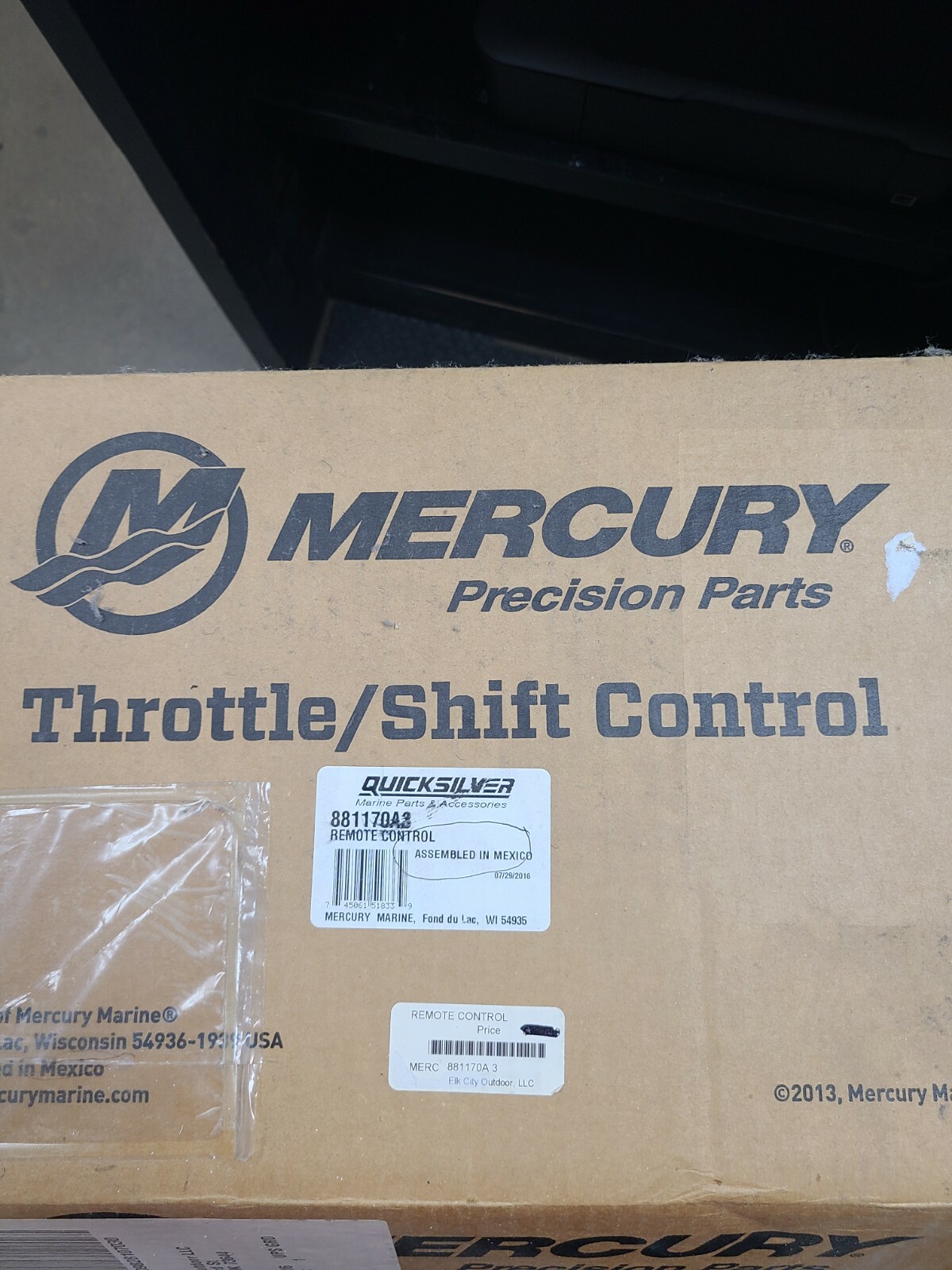 Mercury Shift Control 0088000001173 | 881170A3 | Mexico | OE