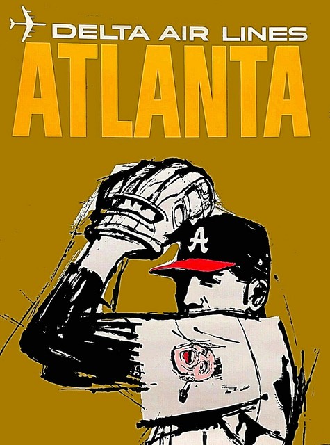 Atlanta Georgia United States Delta Airlines Vintage Travel Art Poster ...