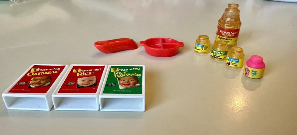 Barbie Beech Nut Baby Food Jar Lot Juice Chicken Rice Play Doll Vintage ...