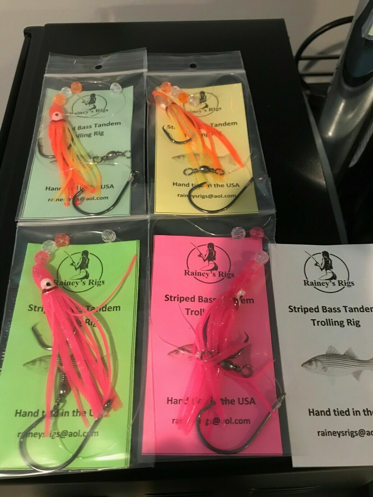 Striped Bass Rigs Tandem Trolling Drifting - Striper Hoochie Squid and ...