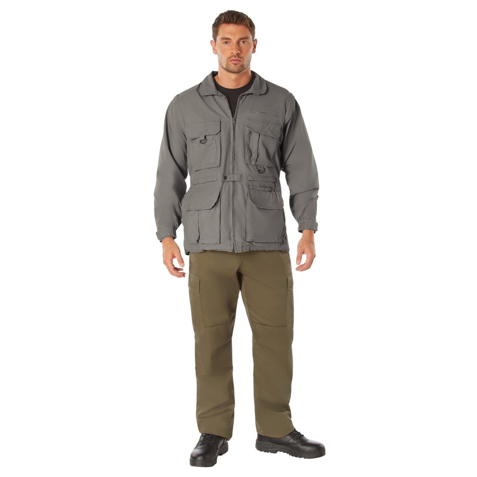 Khaki Safari Outback Convertible Vest Jacket - Fishing Vest w/ Zip-Off ...