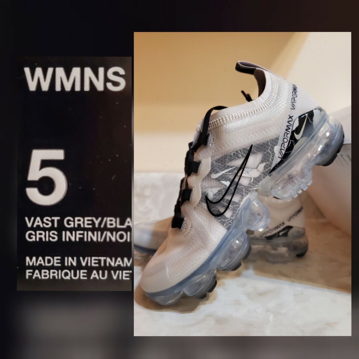 Women's Size 5 NIB Nike Air Vapormax 2019 SE Vast Grey/Black Women's Size 5 NIB Nike Air Vapormax 2019 SE Vast Grey/Black