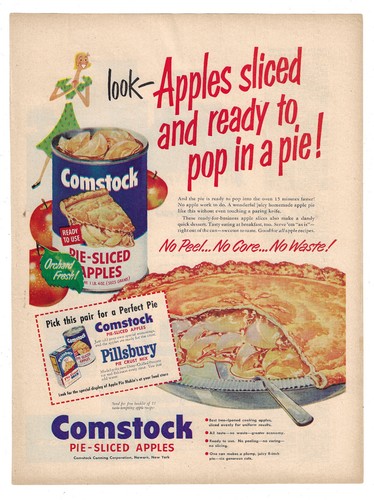 Comstock Pie Sliced Apples Print Ad Food Advertising Fruit Grocery ...