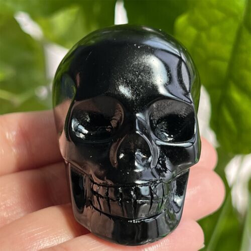 2" Natural Obsidian gem skull Quartz Carved Crystal Skull Reiki Healing ...