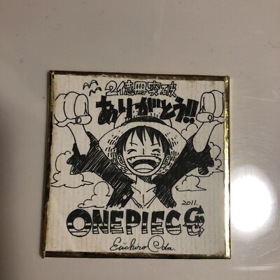 ONE PIECE Eiichiro Oda Autograph Shikishi Limited 1500 mini colored ...