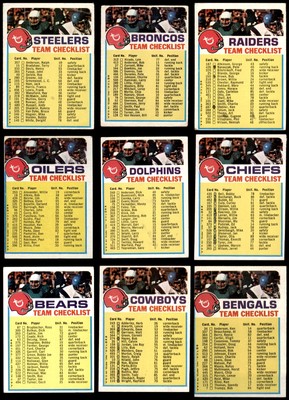 1973 Topps Football Team Checklist Complete Set 2 - GOOD | eBay