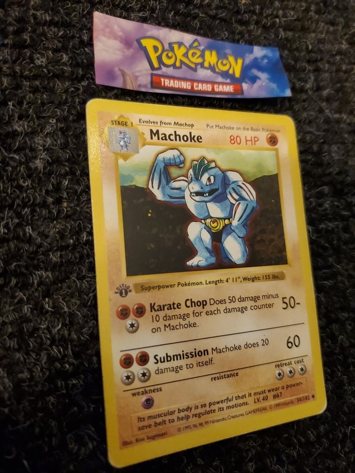 Machoke 034/102 Base Set Shadowless 1st Edition PL | eBay