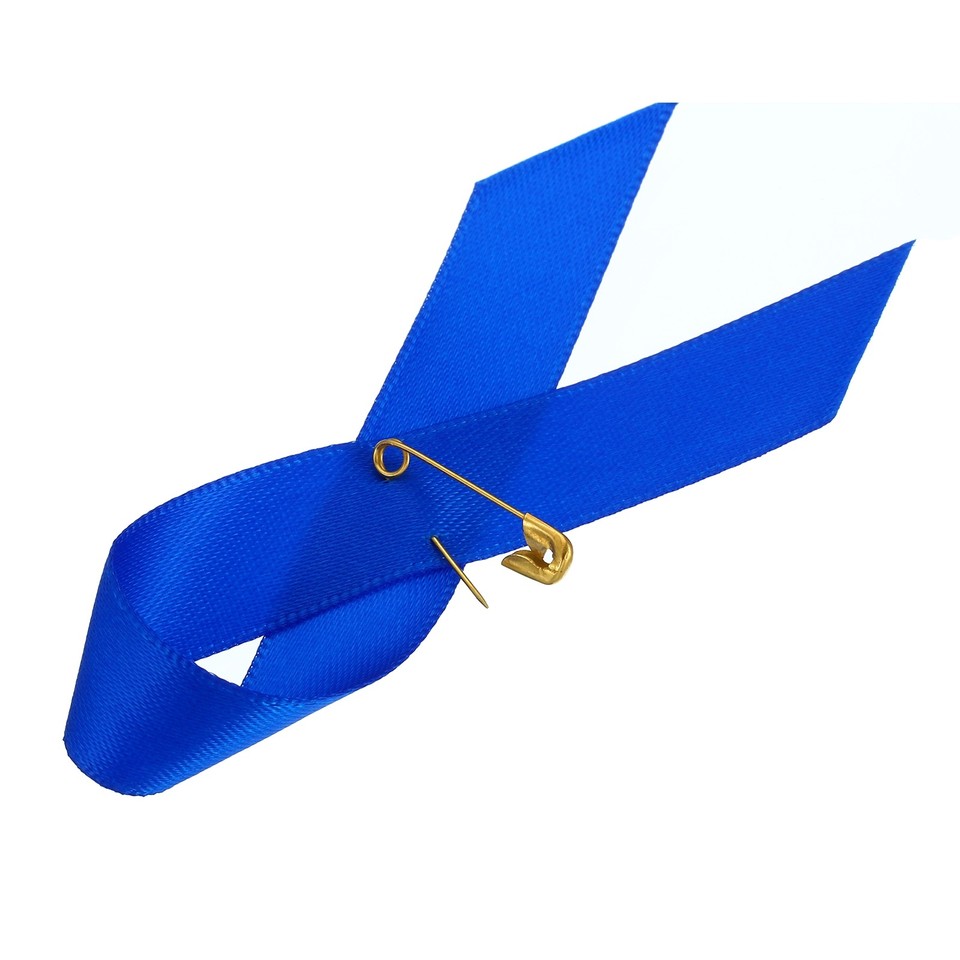 Ribbon Pins, 200Pcs Blue Awareness Ribbon Satin with Safety Pins | eBay UK
