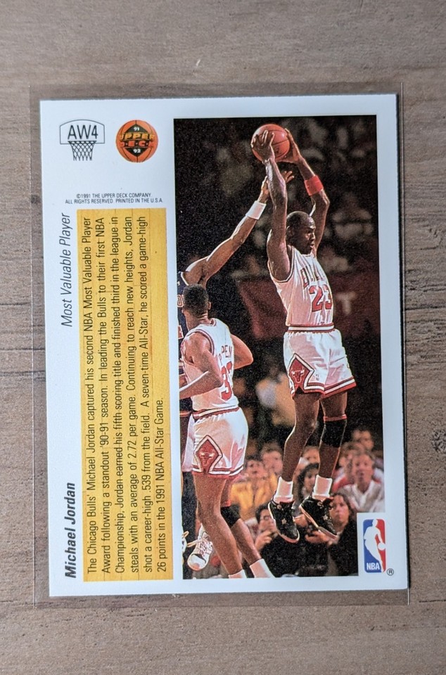 1991-92 Upper Deck Award Winner Hologram - Michael Jordan MVP - #AW4 B ...
