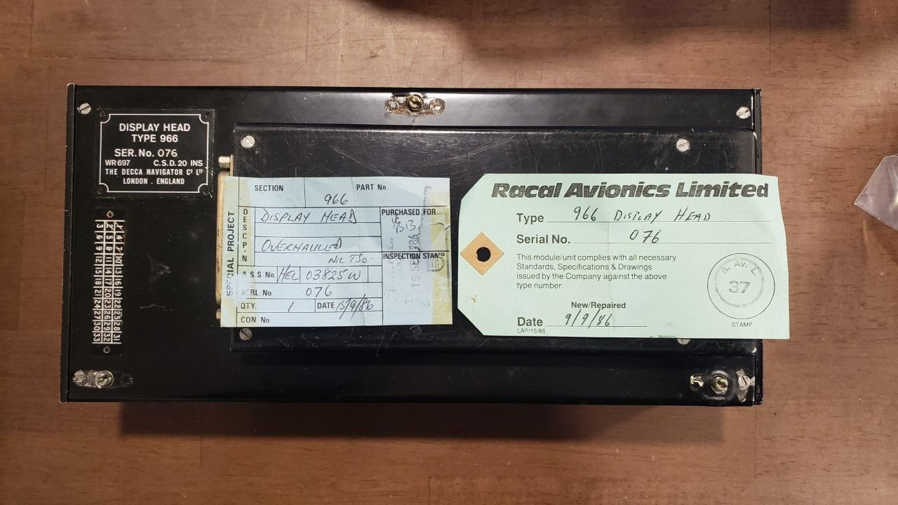 THE DECCA NAVIGATOR / RACAL AVIONICS DISPLAY HEAD T966D TYPE 966 | eBay