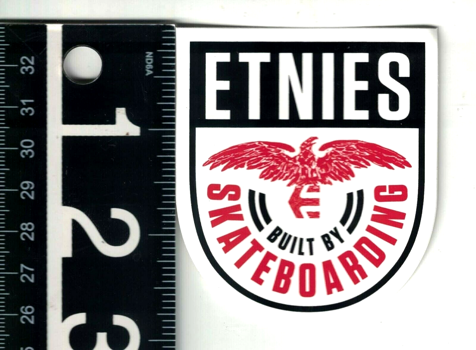 Etnies Skateboarding Sticker 2.5 in x 2.8 in Black/White/Red Decal | eBay