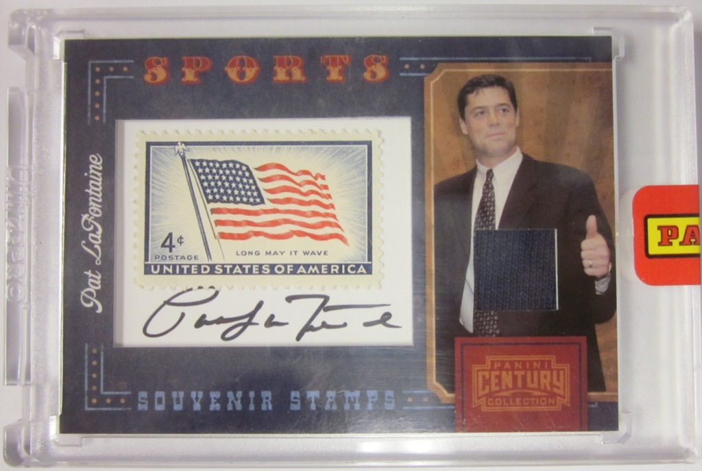 2010 Panini Century PAT LaFONTAINE Auto AUTOGRAPH JERSEY STAMP (HOF ...