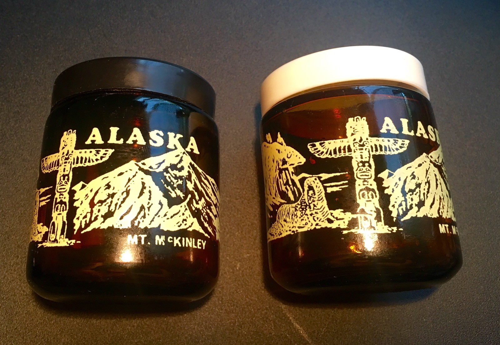 Vintage Mt. McKinley (renamed Denali) Alaska GLASS Salt & Pepper ...