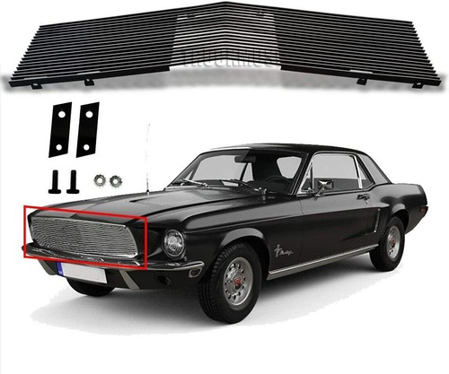 For 1967-1968 Ford Mustang Chrome Main Upper Billet Grille Grill Insert ...