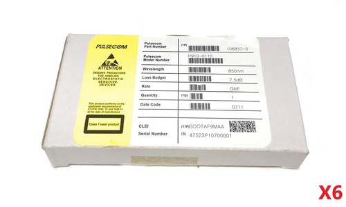 Lot of 6 Open Box Pulsecom P910-0110 7.5dB 850nm SFP Transceiver ...