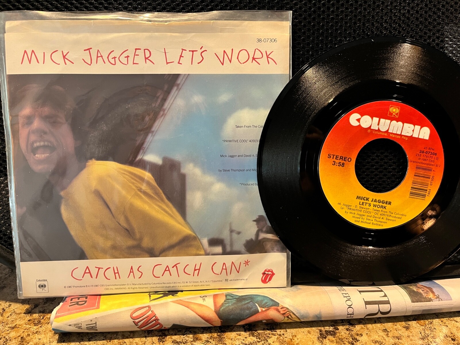 MICJ JAGGER-RARE 45& Pic Slv-"Let's Work"-Columbia Records-1987-Mint ...