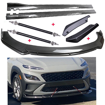 Carbon Fiber Front Bumper Lip Rear Splitter Spoiler Side Skirt For ...