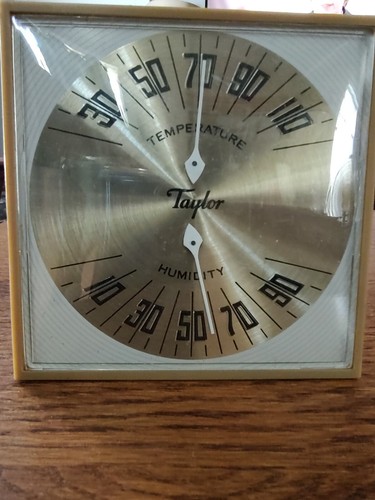 Vintage Taylor USA Thermometer Temperature Humidity Gauge Weather Desk ...