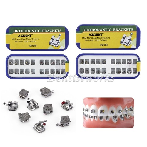 Dental Orthodontics Monoblock MIM Brackets Braces Mini Roth/MBT 022 ...