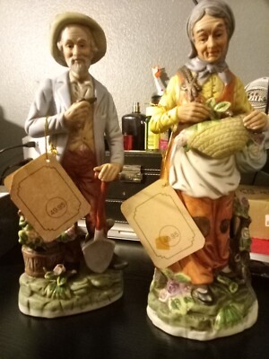 Old man and lady decoration brand new with tags cost 100$ deal. Statue ...