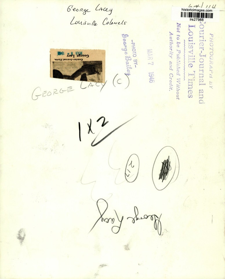 1946 Press Photo Louisville Colonels Catcher George Lacy - lrs27988 | eBay