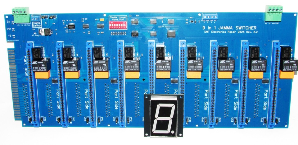 9 in 1 Jamma Arcade Switcher, External Power Connection, LED Number ...