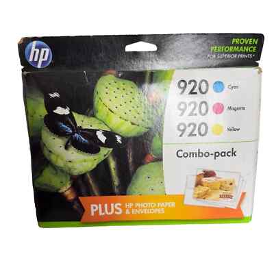 HP 920 Combo Pack Ink Cartridges Tri-Color Pack Cyan Magenta Yellow EXP ...
