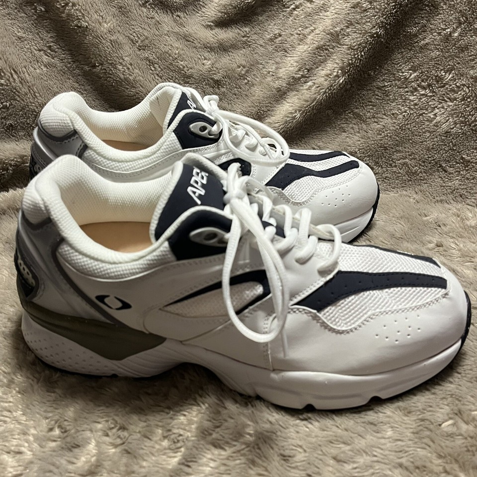 APEX XV521 RUNNER ORTHO SHOES SNEAKERS White Blue Gray Lace Up|Mens Sz ...