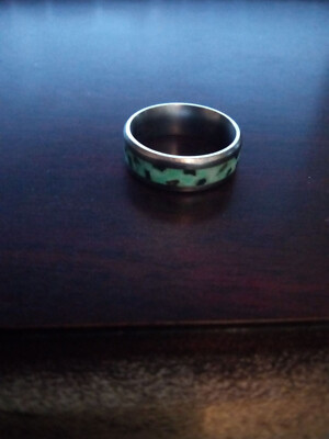 Patrick Adair Designs Glowstone Gemstone Titanium Wedding Ring Size 12 ...