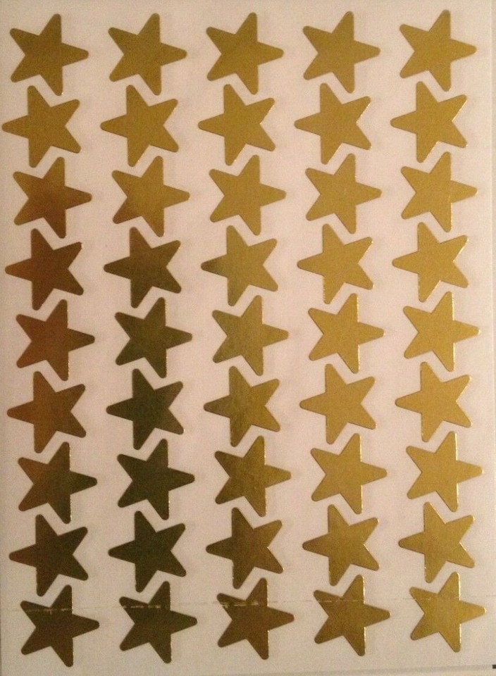 450/45 Assorted Coloured Self Adhesive Sticky Stars Reward Stickers ...