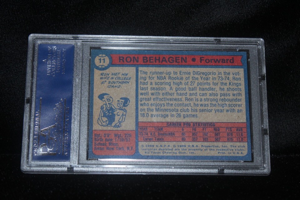 1974 Topps Basketball RON BEHAGEN PSA NM 7 Kansas City Kings | eBay