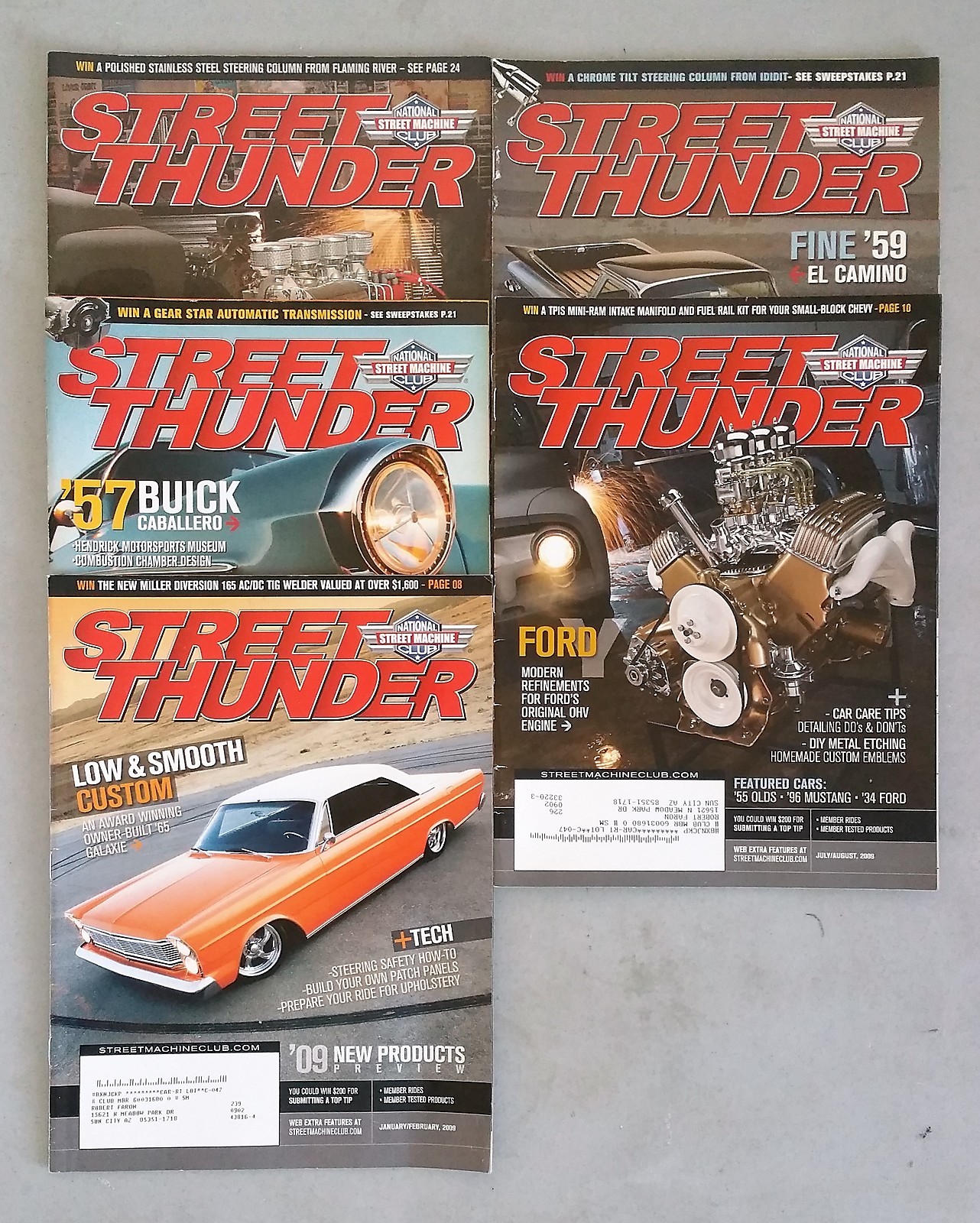 Lot of 5 Different Street Thunder Magazines 2008 - 2009 - Customs ...