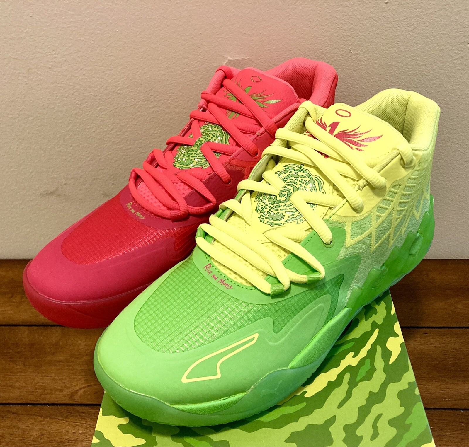 Puma MB1 Lamelo Ball Rick & Morty 376682-01 Green Rose New W/Box Size ...