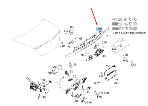 MERCEDES-BENZ S W222 Trunk Lid Handle Strip A2227500500 NEW GENUINE | eBay