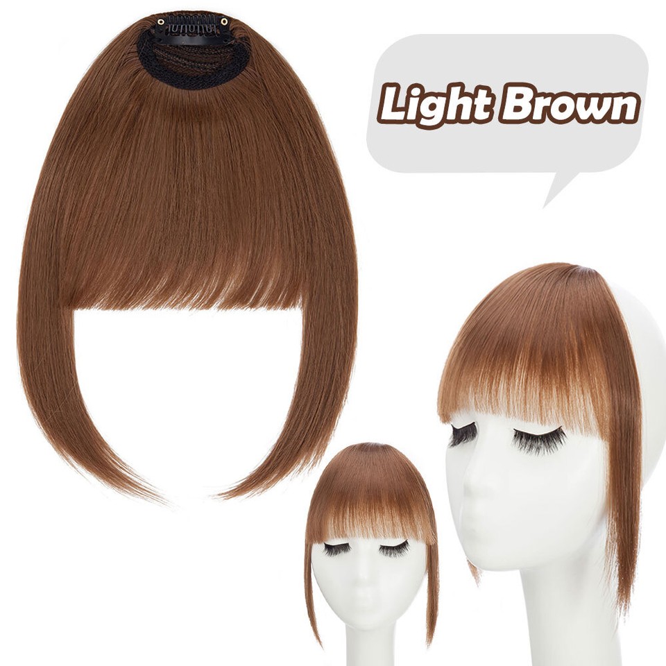Straight Front Bangs Fringe Piece Clip In Hair Extensions Remy style ...
