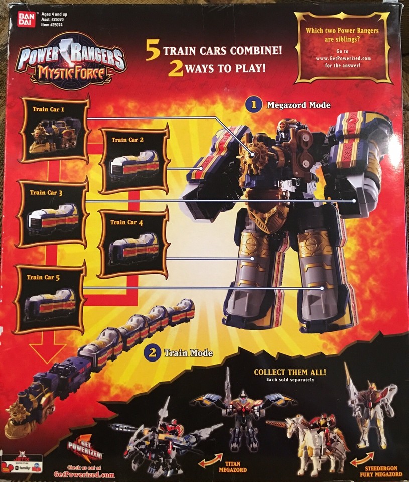 NEW POWER RANGERS MYSTIC FORCE RARE HTF SOLAR STREAK MEGAZORD TRAIN ...