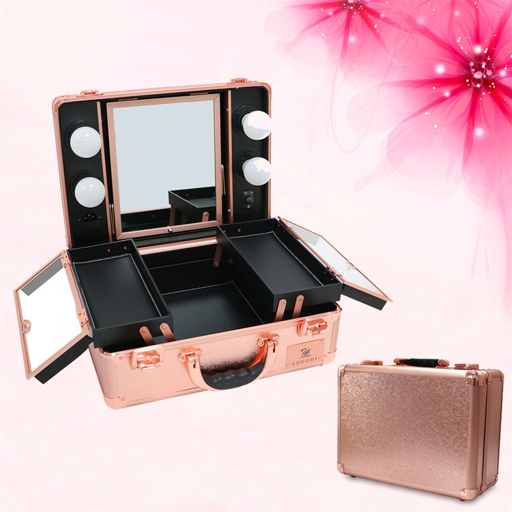 Luxury Make Up Vanity Case Travel Box Beauty Cosmetic Storage Organizer ...