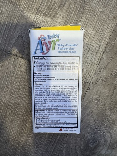 Baby Ayr Nose Spray/Drops Drops, 1 fl oz. Exp Date 3/26 | eBay